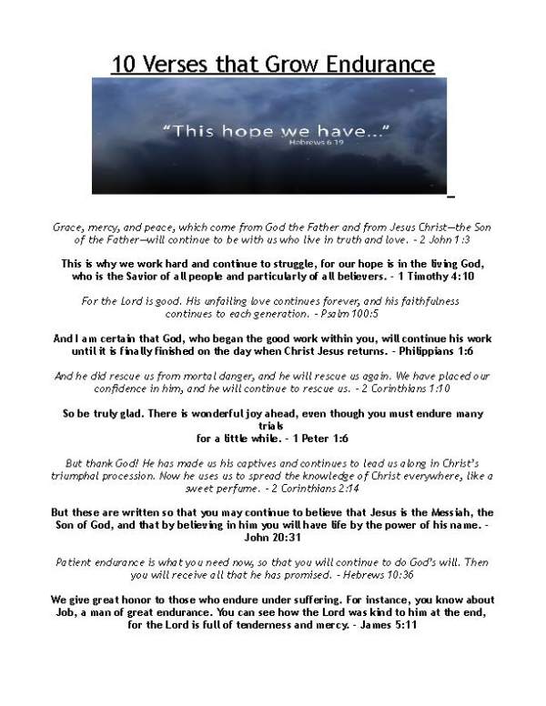 10 Verses that Grow Endurance (& Free Printable) - Renewed Daily